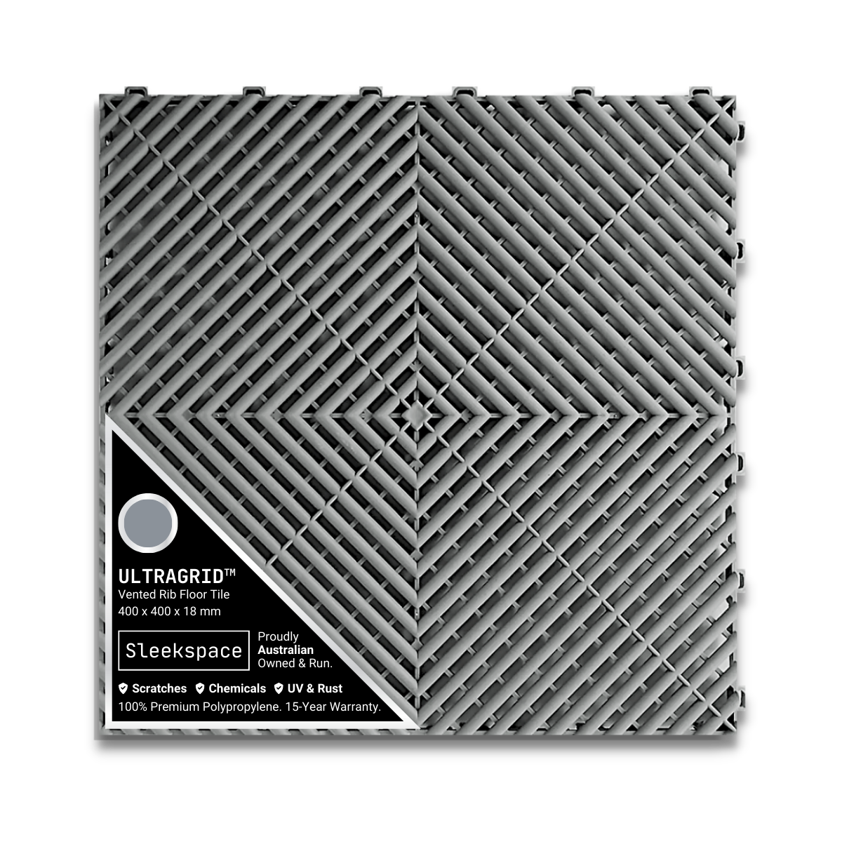 ULTRAGRID Garage Floor Tile, Silver Grey – Sleek Space