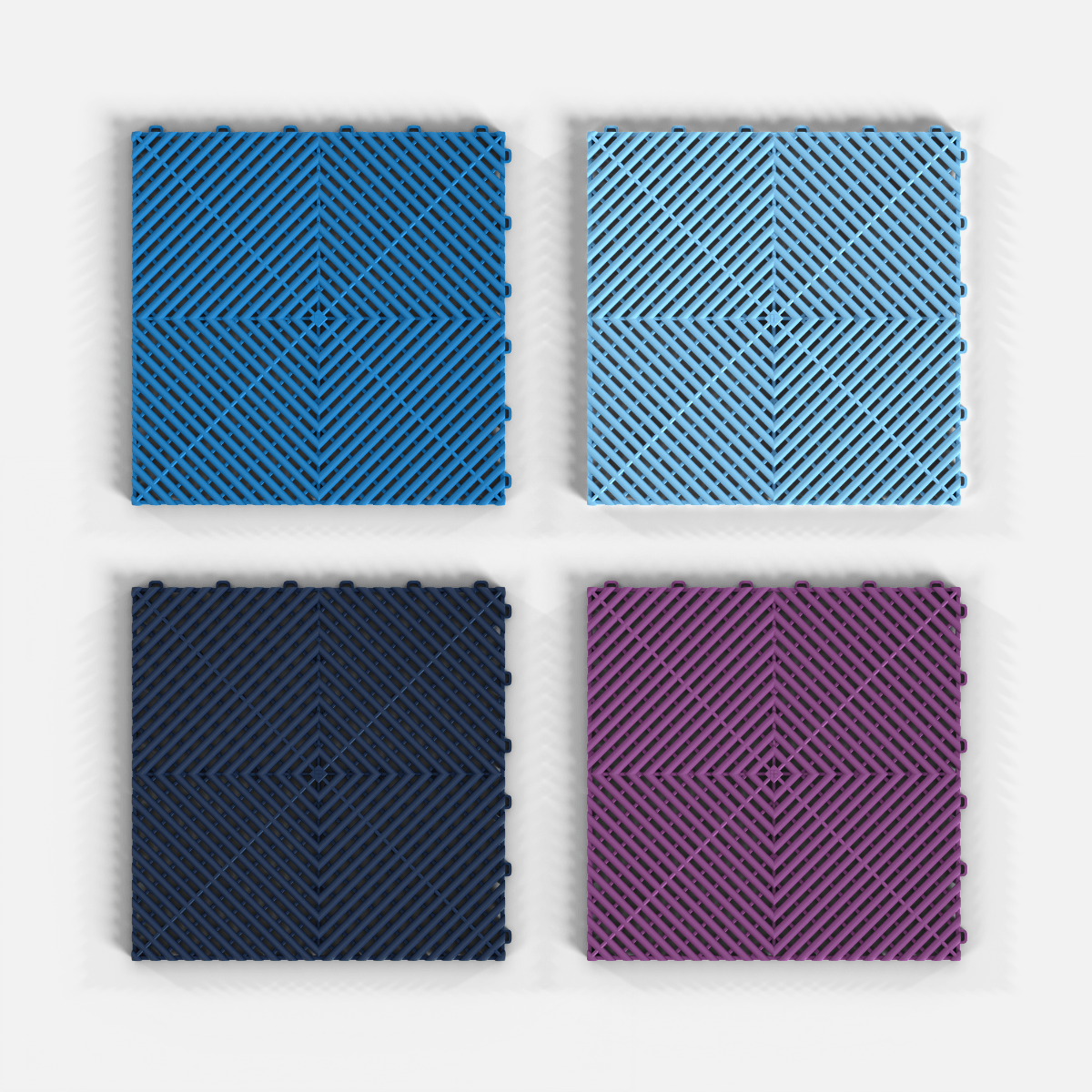 ULTRAGRID® Garage Tile Sample Pack, Cool Blues – Sleek Space