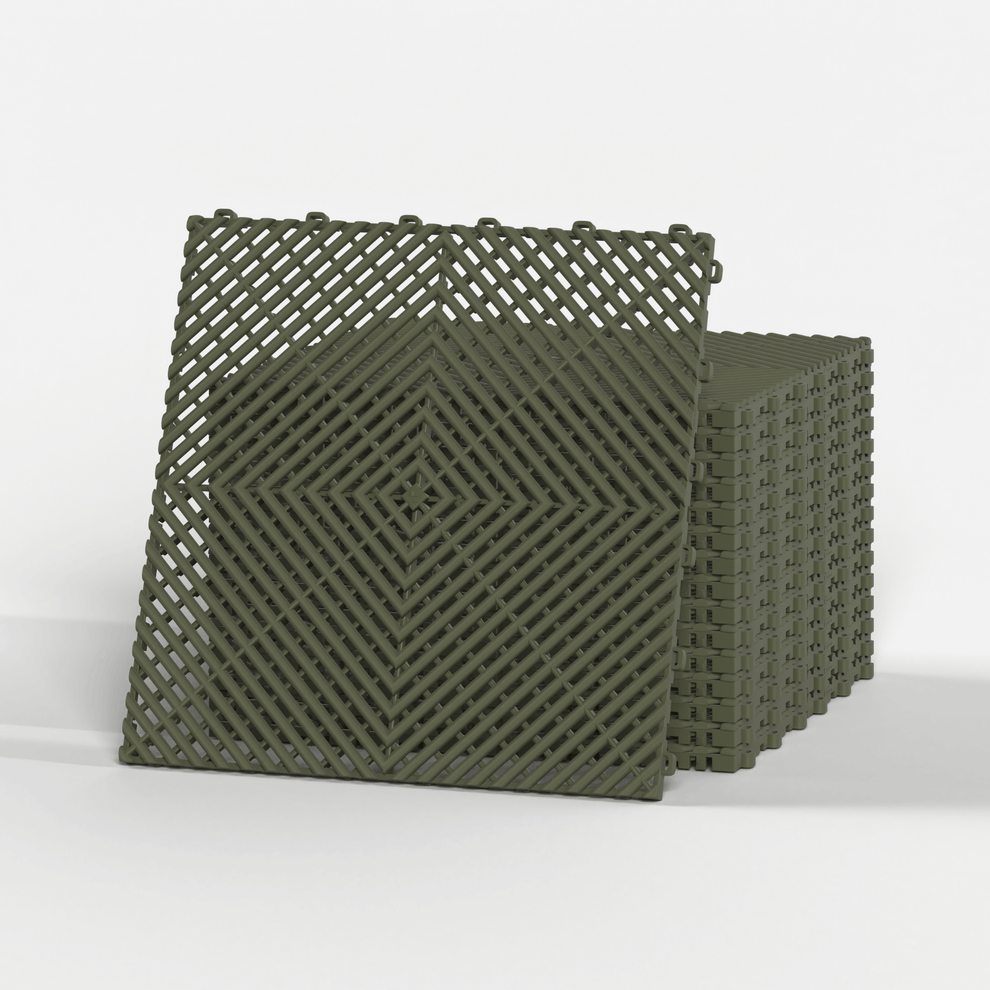 ULTRAGRID® Garage Floor Tiles, Tactical Olive (16-Pack) – Sleek Space