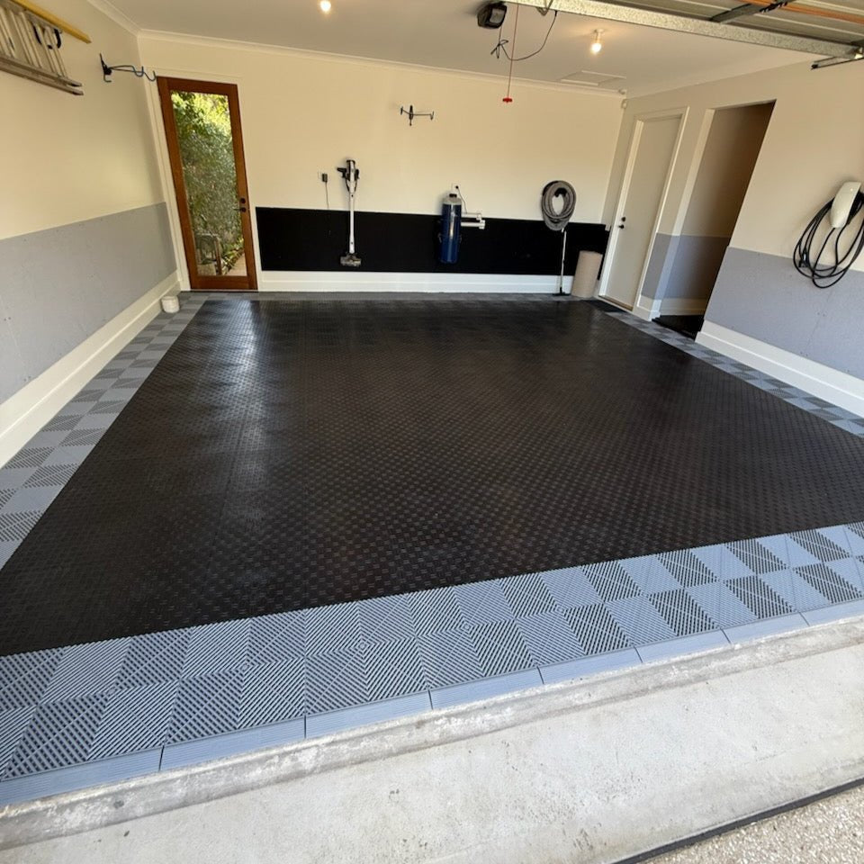 ULTRATUFF™ Garage Floor Tiles, Jet Black (16-Pack) – Sleek Space